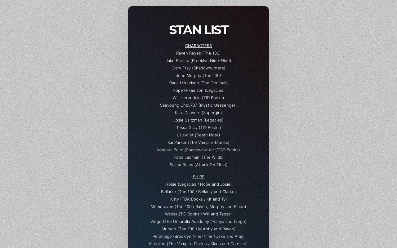 Stan List